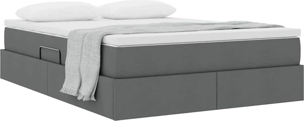 Postel s úložným prostorem a matrací Tmavě šedá 140 x 190 cm 3370225
