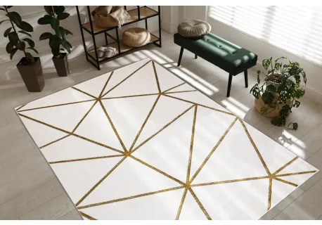 koberec EMERALD výhradní 1013 glamour, stylový geometrický krém / zla velikost 240x330 cm | krásné koberce cz
