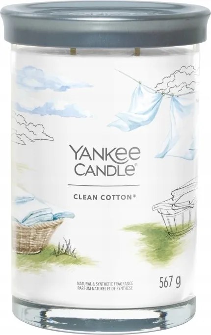 Yankee Candle svíčka Signature Tumbler ve skle velká Clean Cotton 567 g