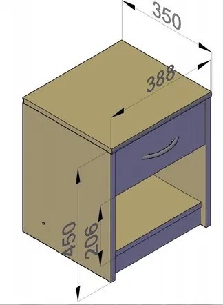 Noční stolek SN01 Olše