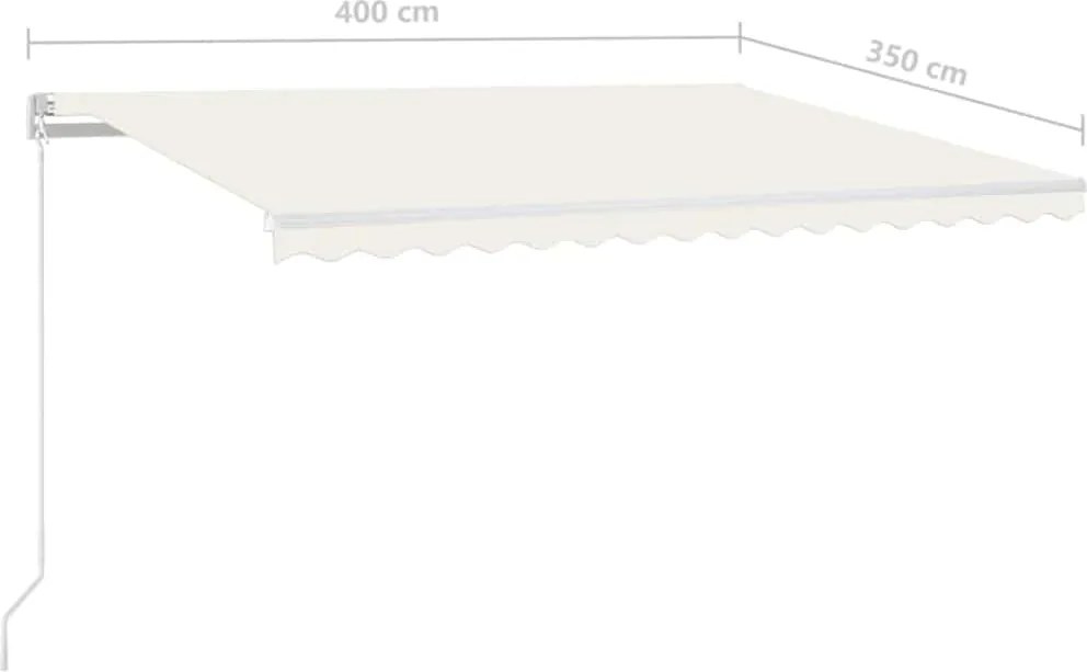 Ručně zatahovací markýza 400 x 350 cm krémová 3068977