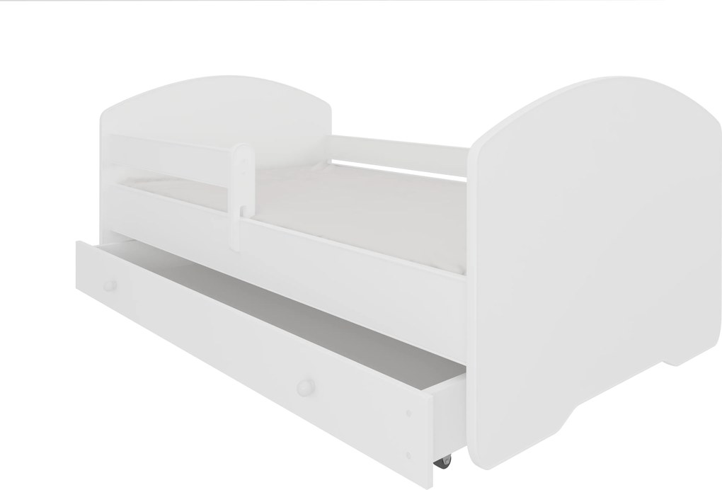 ADRK Furniture Postel s matrací, zábranou a šuplíkem PEPE 140x70 CH-Pep-Bar-W-140-E285