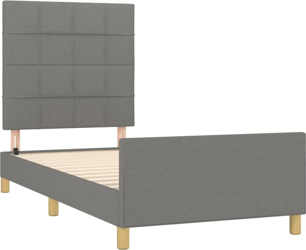Rám postele bez matrace tmavě šedá 80 x 200 cm textil 3125010