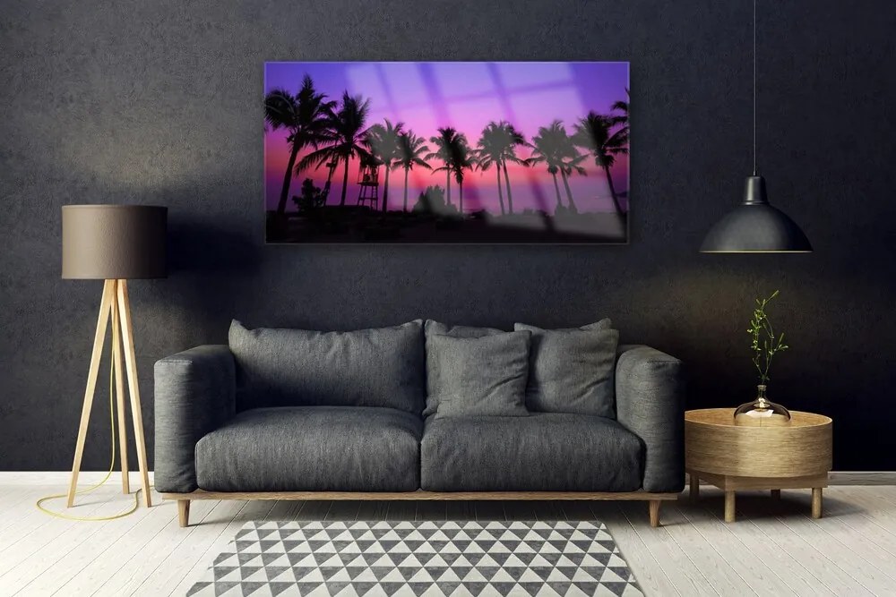akrylový obraz Palmy Stromy Krajina 120x60 cm