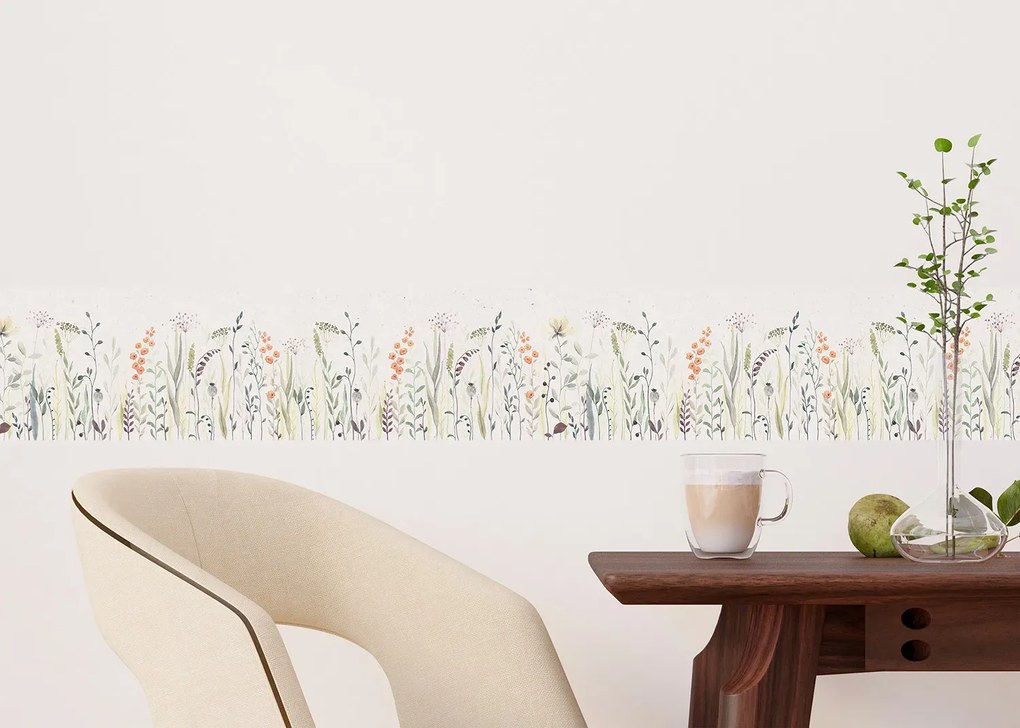 Samolepící bordura na zeď Jemný Květ | 5 m x 13.8 cm | DWB8485