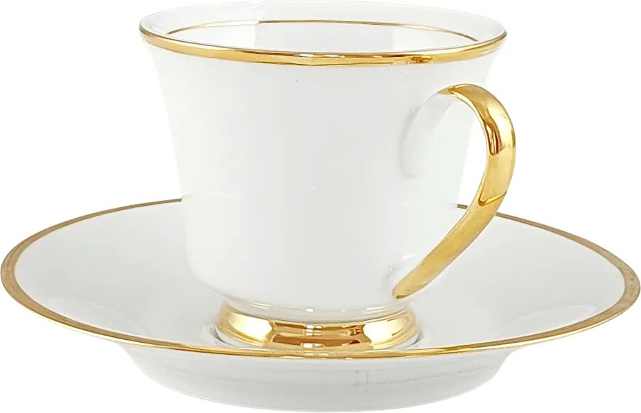 Oxford Gold šálek z porcelánu s podšálkem 220 ml |Porcelán Bogucice