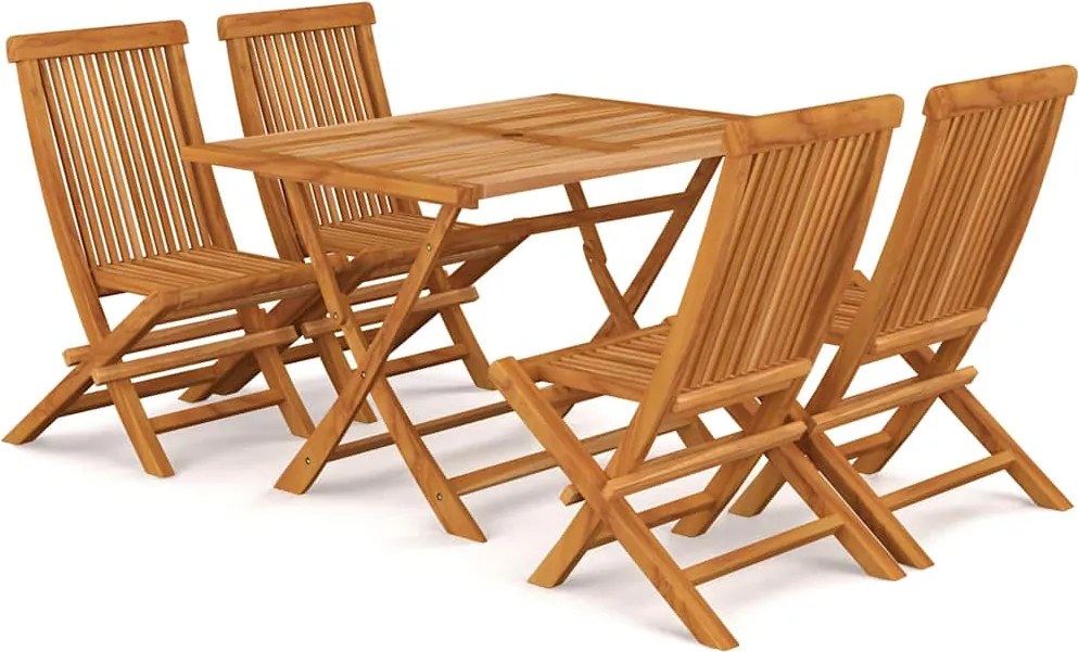 5dílný zahradní jídelní set masivní teakové dřevo 3059601