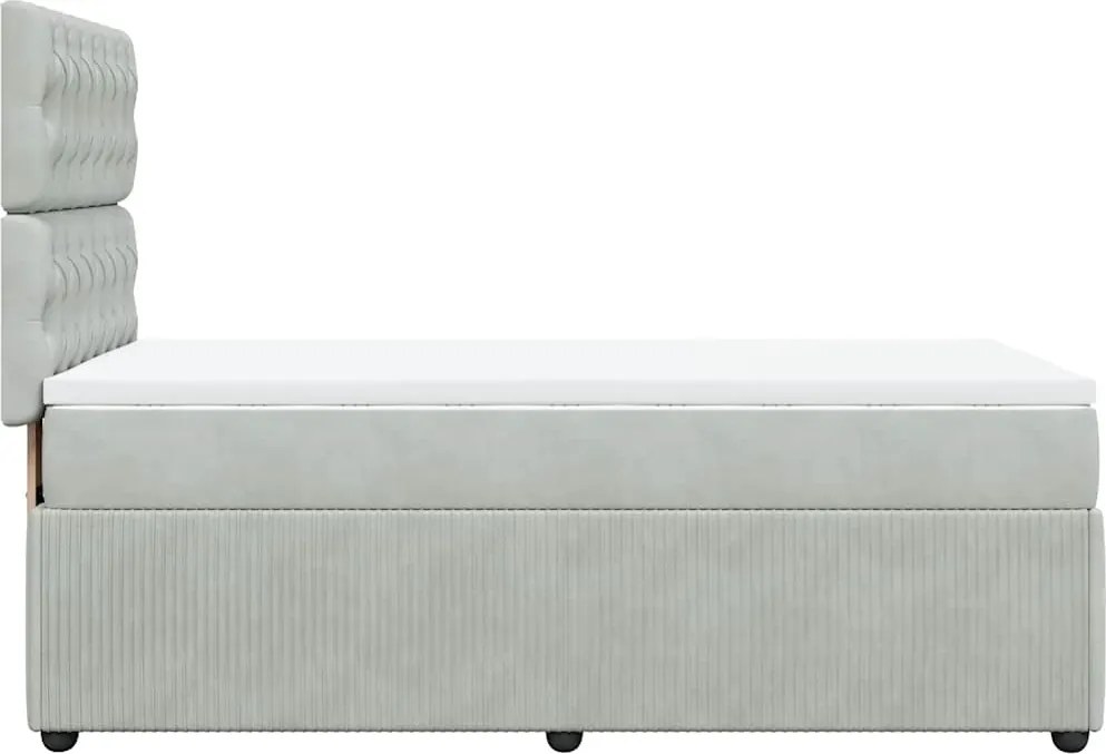 Box spring postel s matrací světle šedá 90x190 cm samet 3294520