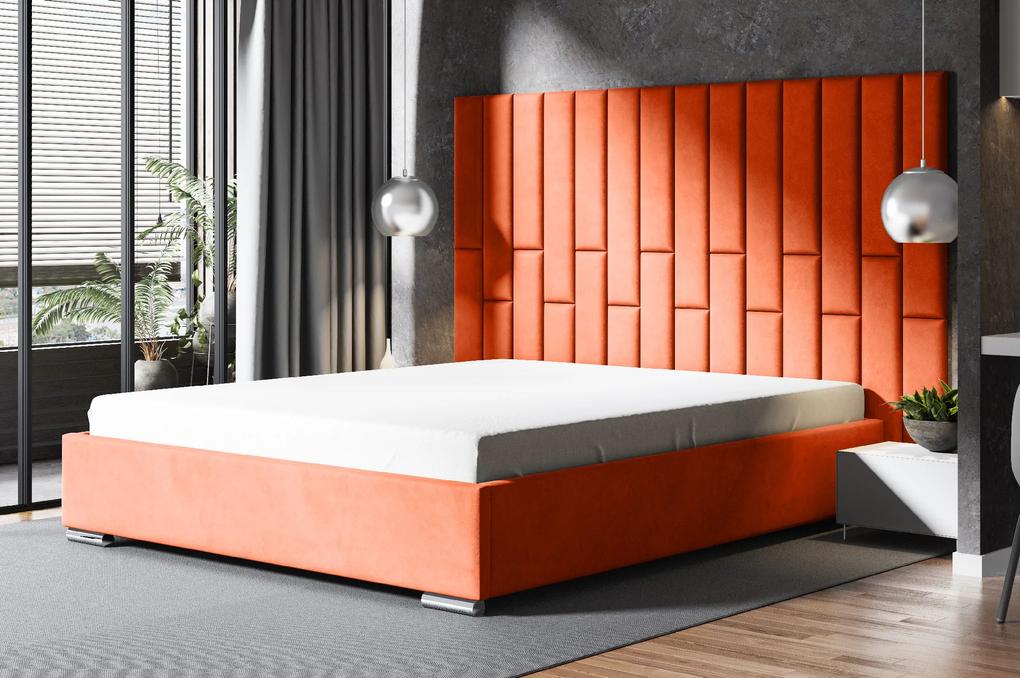 Eka Čalouněná postel LANA 180 x 200 cm Barva látky Trinity: (2317) Oranžová, Úložný prostor: Bez úložného prostoru