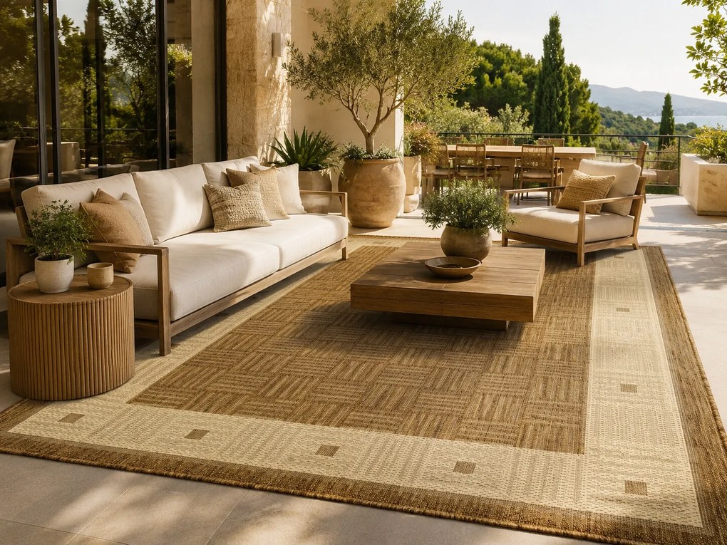Oriental Weavers, Kusový koberec SISALO/DAWN 879/J84N (634N) – na ven i na doma, 160x230, béžová, chodba / předsíň