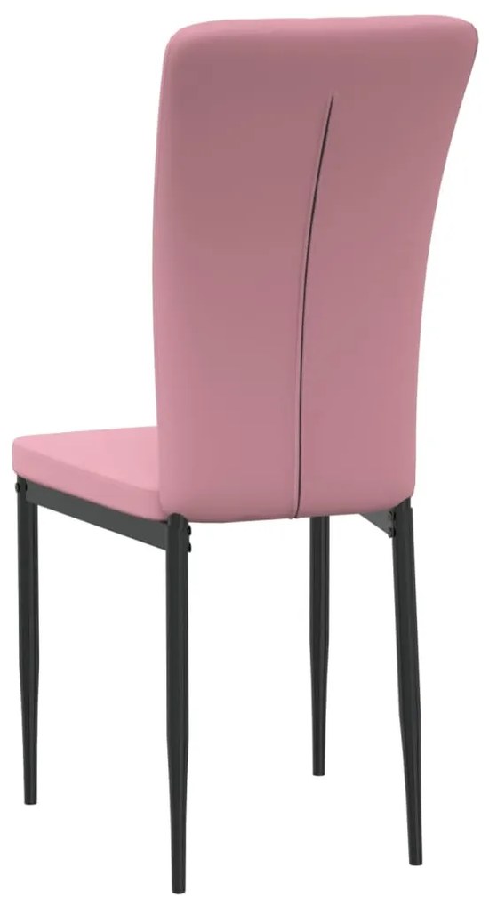 Jídelní židle 4 ks růžové samet - Default Title