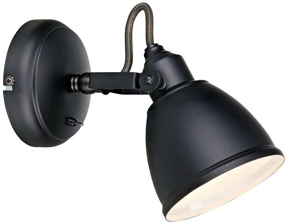 Nástěnná lampa markslöjd 105814 - nástěnné svítidlo fjällbacka 1xe14/40w/230v černá