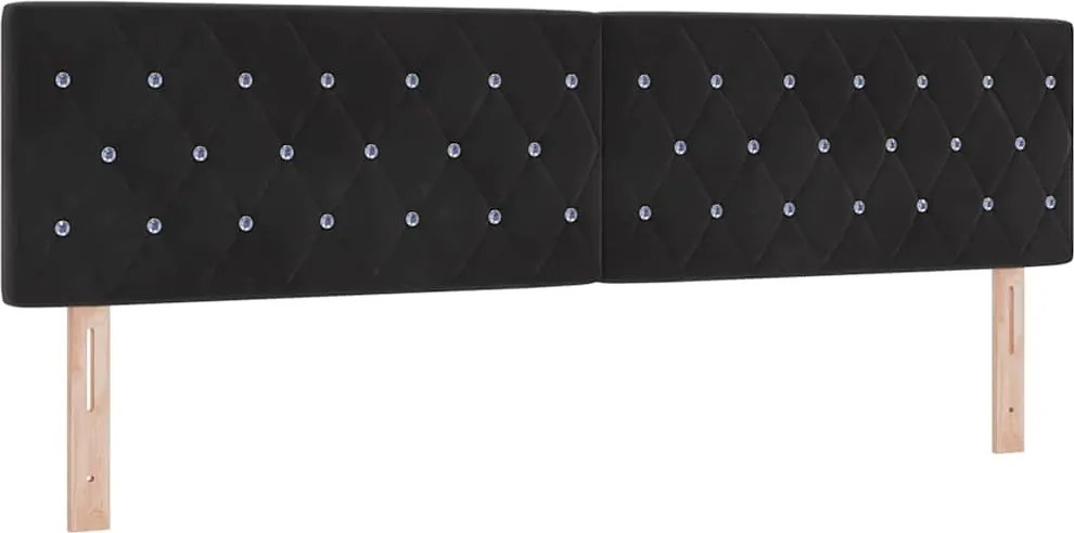 Postel s boxspringem s matrací s čelo Černá 180 x 200 cm samet 3339124