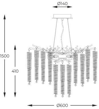 Zuma Line MD3720-1-EGN - Lustr na lanku DIJON 8xG9/3,5W/230V zlatá