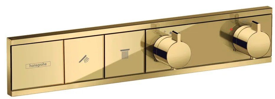 Hansgrohe RainSelect, baterie pod omítku na 2 spotřebiče, leštěný vzhled zlata 15380990