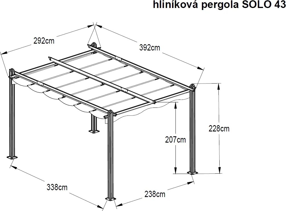 LANIT PLAST, s.r.o. hliníková pergola LANITPLAST SOLO 43 LG2080