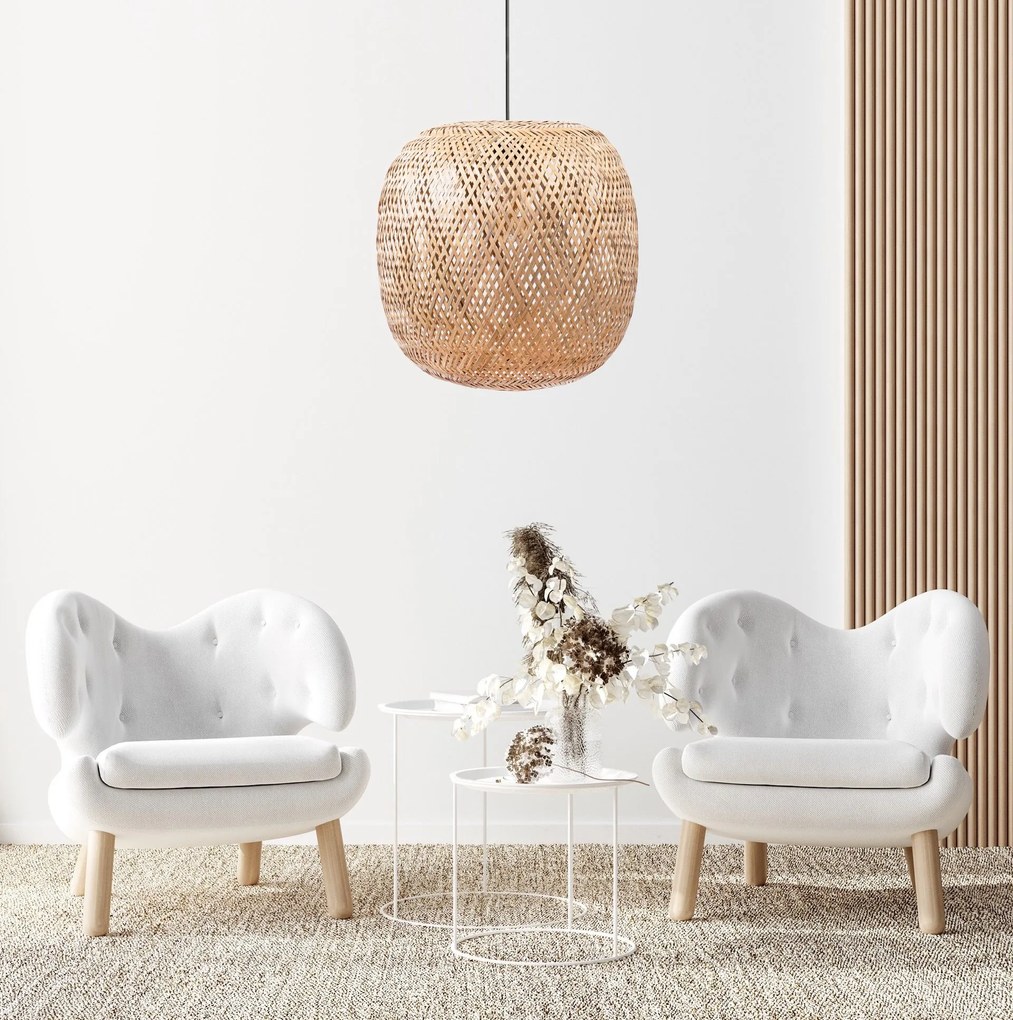 Toolight Natural, závěsné svítidlo 1xE27 APP1326-1CP, přírodní hnědá, OSW-05368