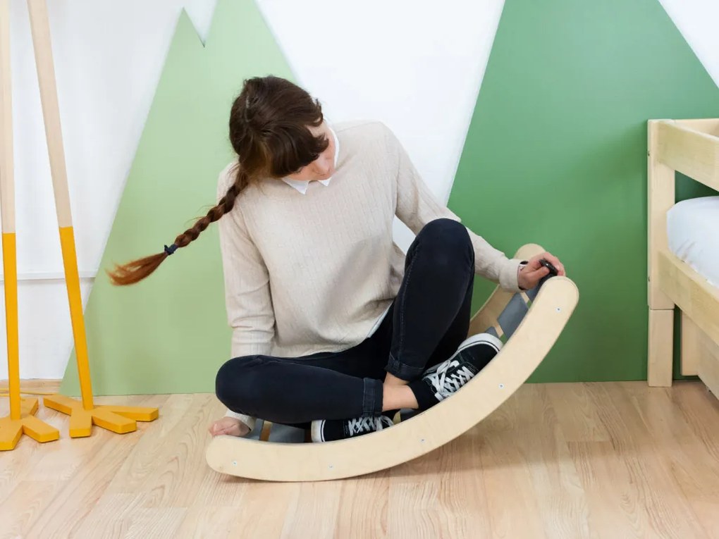 Benlemi Balanční montessori houpačka ROKIT v barvě pastelové barevné duhy