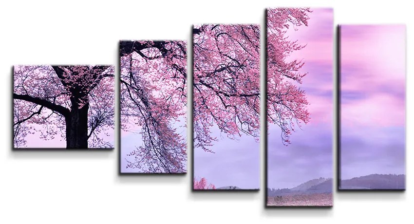 Sablio Obraz - 5-dílný Růžový strom - 100x60 cm