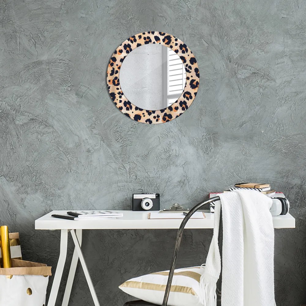 Kulaté dekorativní zrcadlo Divoký vzorec fi 50 cm