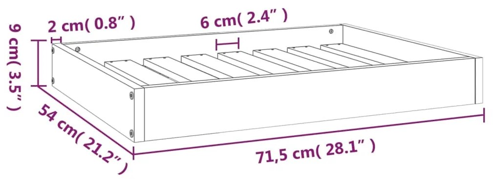 Pelíšek pro psy medově hnědý 71,5 x 54 x 9 cm masivní borovice