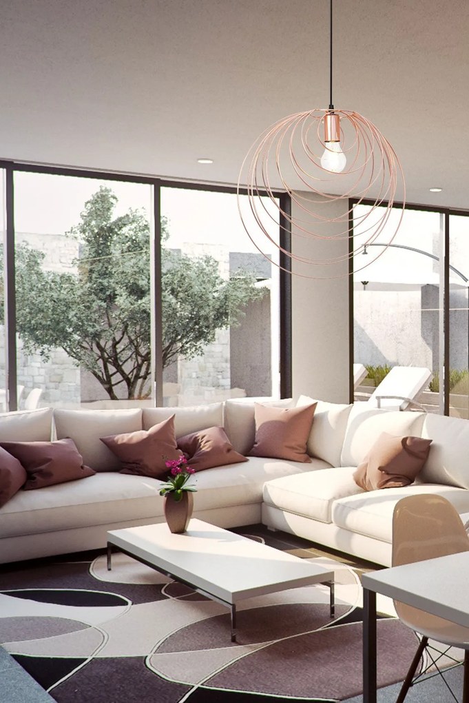Toolight - Moderní stropní lampa APP427-1CP, růžové zlato, OSW-00559