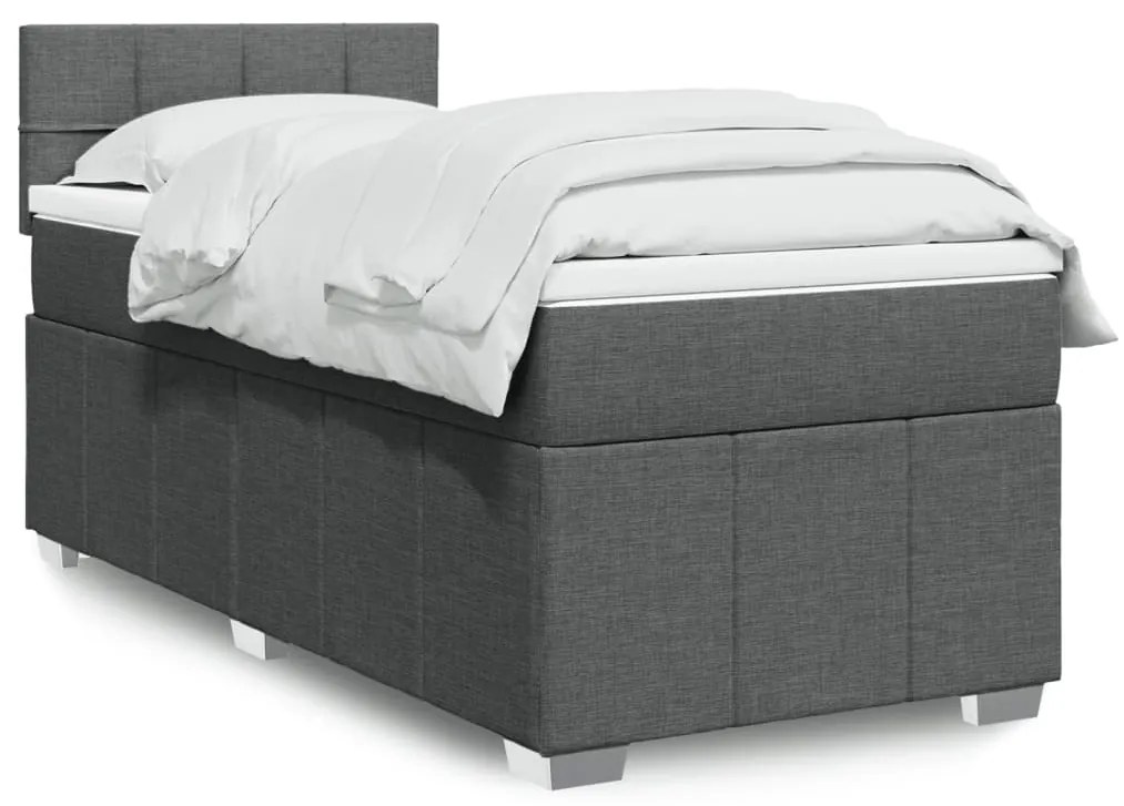 Box spring postel s matrací tmavě šedá 80 x 200 cm textil 3286896