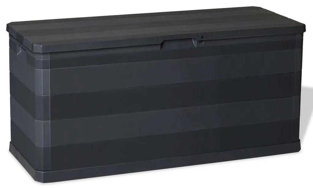 43708 vidaXL Zahradní úložný box černý 117 x 45 x 56 cm