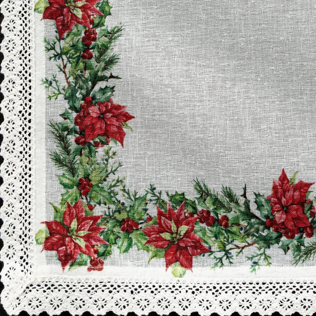 VÁNOČNÍ UBRUS XMAS5 85X85 CM VZOROVANÝ
