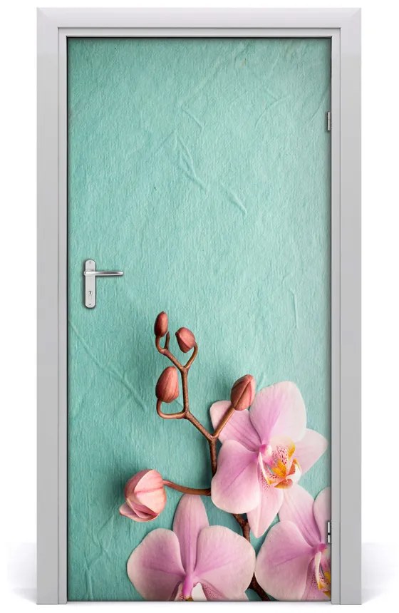 Samolepící fototapeta na dveře Růžová orchidej 85x205 cm