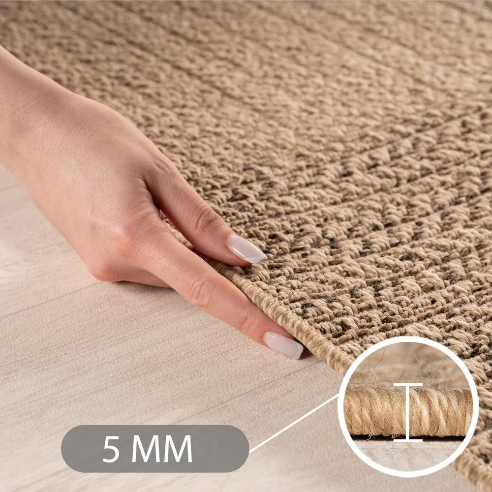 Hnědý kulatý vnitřní a venkovní koberec ø 160 cm Timber 1405 – Ayyildiz Carpets