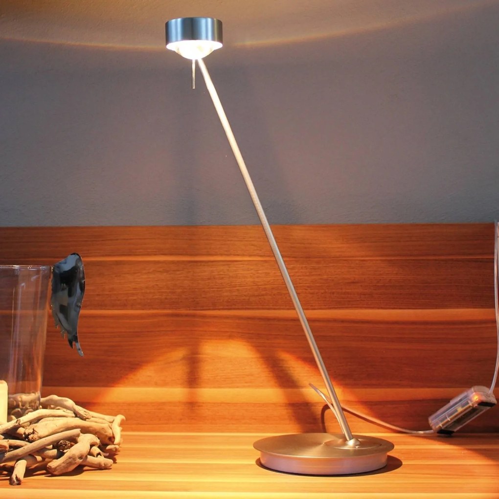 Stmívatelná stolní lampa PUK TABLE, matný chrom