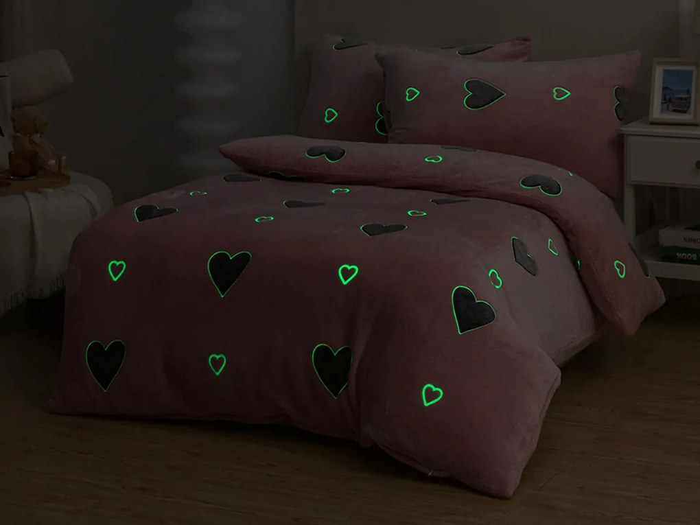 XPOSE® Mikroplyšové povlečení LOVE Exclusive (svítící efekt)