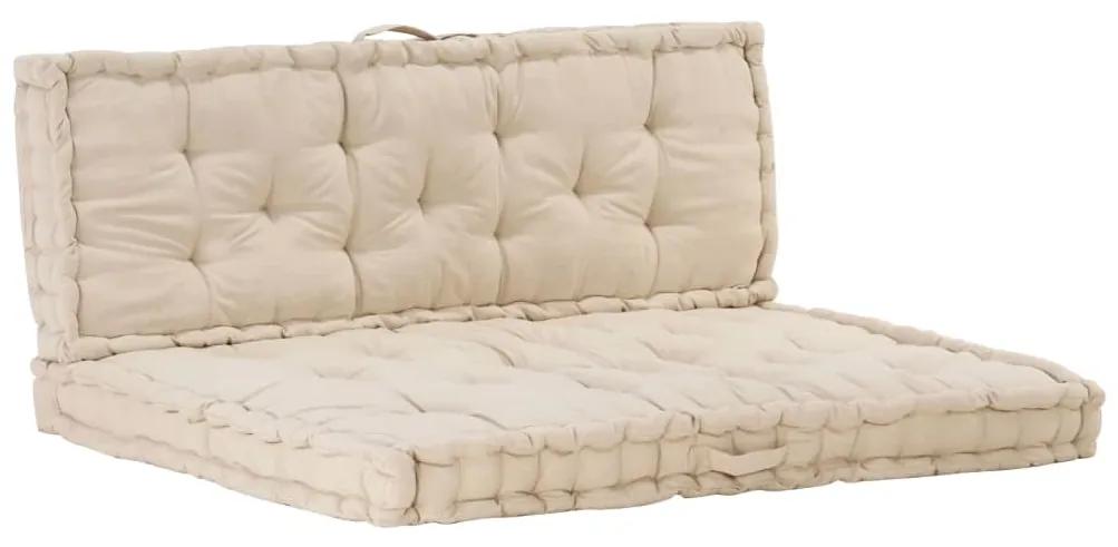 vidaXL Podušky na nábytek z palet 2 ks bavlna béžové