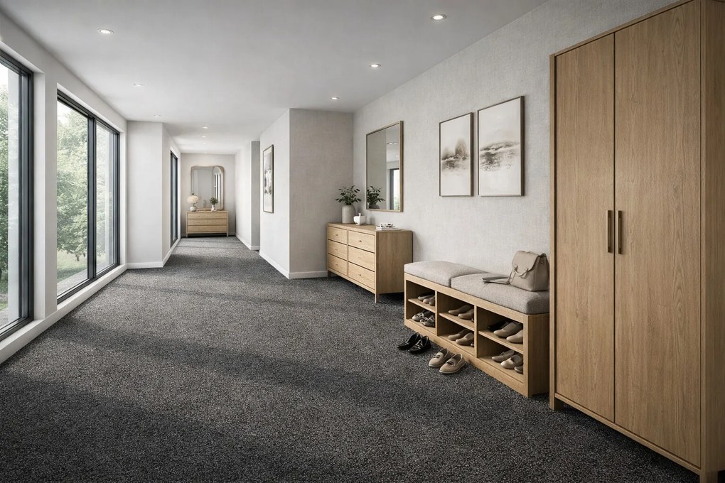 Lano, Metrážový koberec Sparkle 413, na míru, šíře 4m,5m, hnědá, ab (mřížka), dětský pokoj