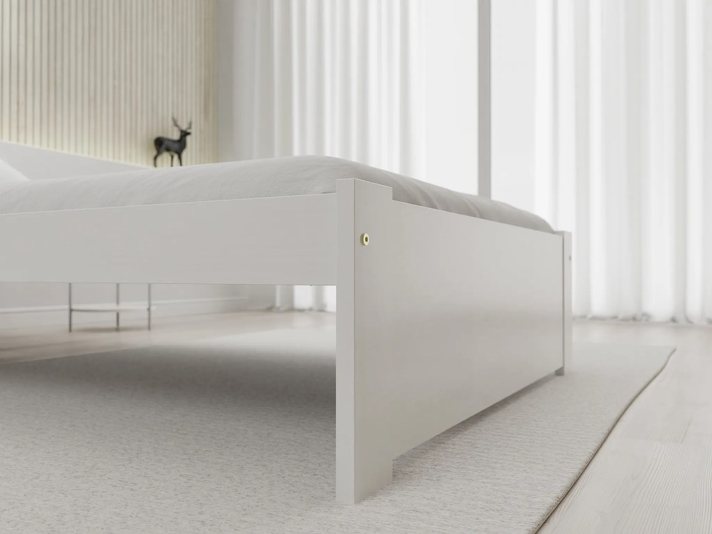 Postel IKAROS 90 x 200 cm, bílá Matrace: Matrace Coco Maxi 20 cm, Rošt: Bez roštu