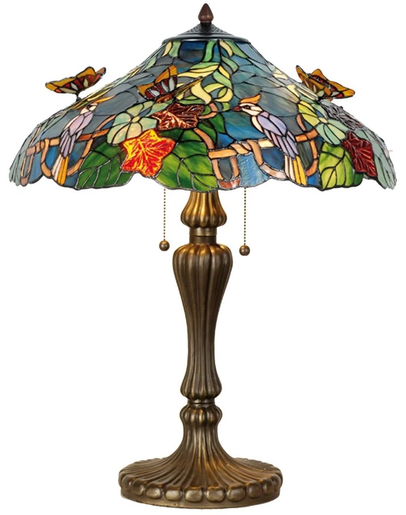 Stolní lampa Tiffany Butterfly - Ø 52*65 cm / E27/max. 2*60W