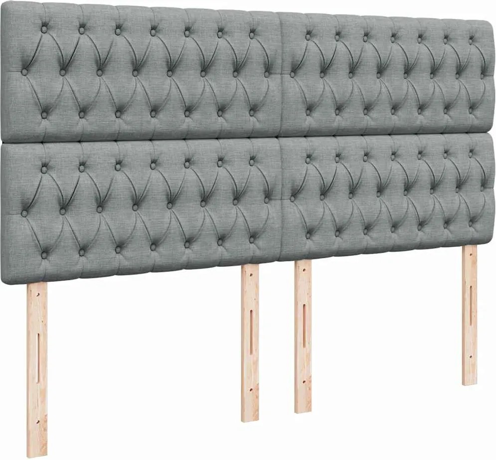Box spring postel s matrací světle šedá 200 x 200 cm textil 3292170