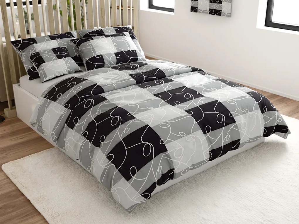 Bavlněné povlečení SQUARES BLEND šedé Rozměr povlečení: 70 x 90 cm | 140 x 200 cm