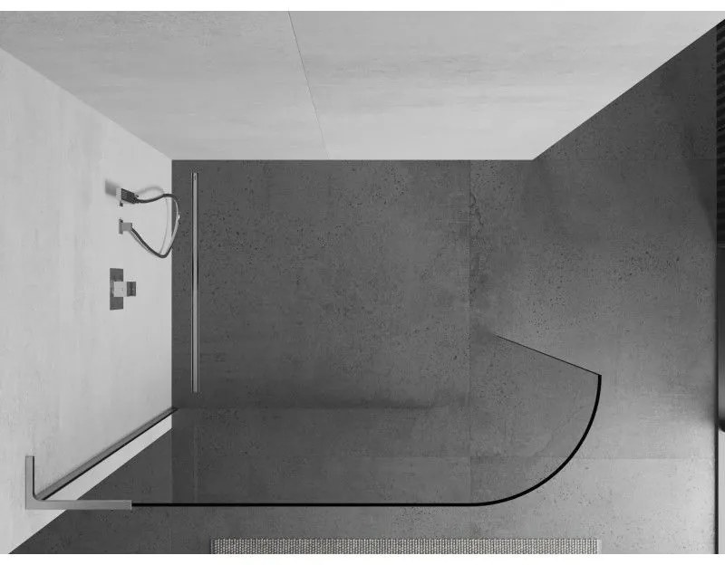 Mexen Kioto L, sprchová zástěna Walk-In 100 x 200 cm, 8mm čiré sklo, chromový profil, 800-100-103-01-06