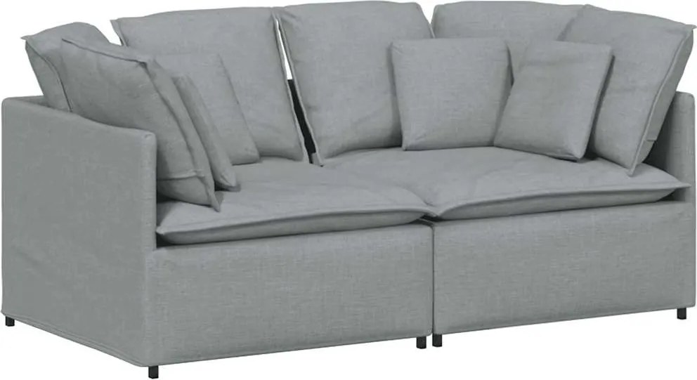 Modulární pohovka s polštáři textil světle šedá 3321237