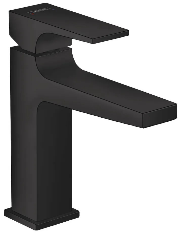 Hansgrohe Metropol, umyvadlová baterie 110 s výpustí Push-Open, černá matná, 32507670