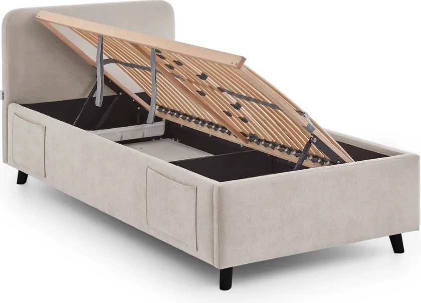 Béžová dětská postel s úložným prostorem s roštem 90x200 cm Cosy – Meise Möbel