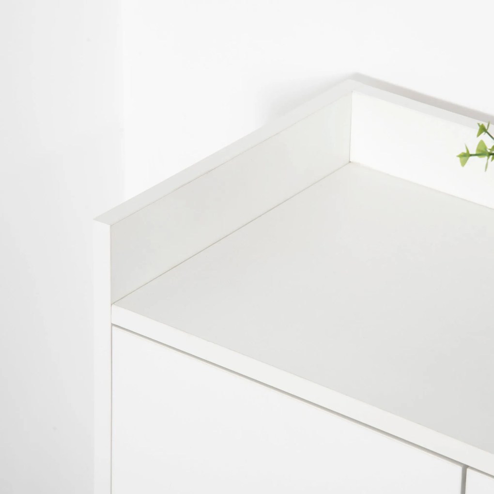 HOMCOM Moderní botník se 2 dveřmi a 4 policemi pro 12 párů bot, ideální do předsíně, obývacího pokoje, ložnice 60x30x92 cm Bílý