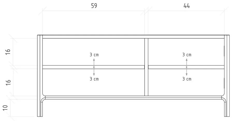TV stolek z dubového dřeva v přírodní barvě 111x48 cm Twig – The Beds