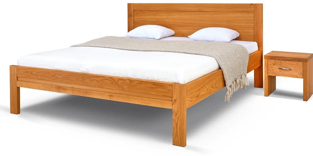 Postel Postelia ESTER Dub 180x200 - Dřevěná postel z masivu, dubové dvoulůžko o šíři masivu 3,7 cm
