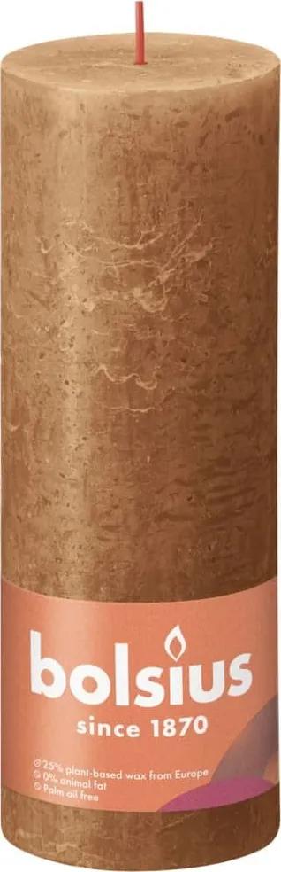 Bolsius Rustikální válcové svíčky Shine 4ks 190x68 mm [440839] Barva: Rustikální taupe