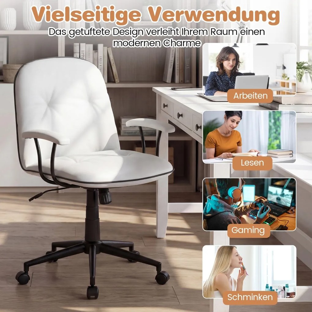 Costway Kancelářská židle ergonomická psací židle z umělé kůže