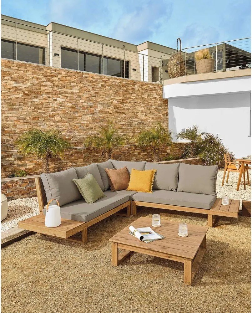 Hnědý zahradní lounge set pro 5 osob Flaviina – Kave Home