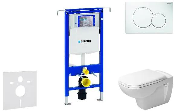 Geberit Duofix - Modul pro závěsné WC s tlačítkem Sigma01, alpská bílá + Duravit D-Code - WC a sedátko, Rimless, SoftClose 111.355.00.5 NH1